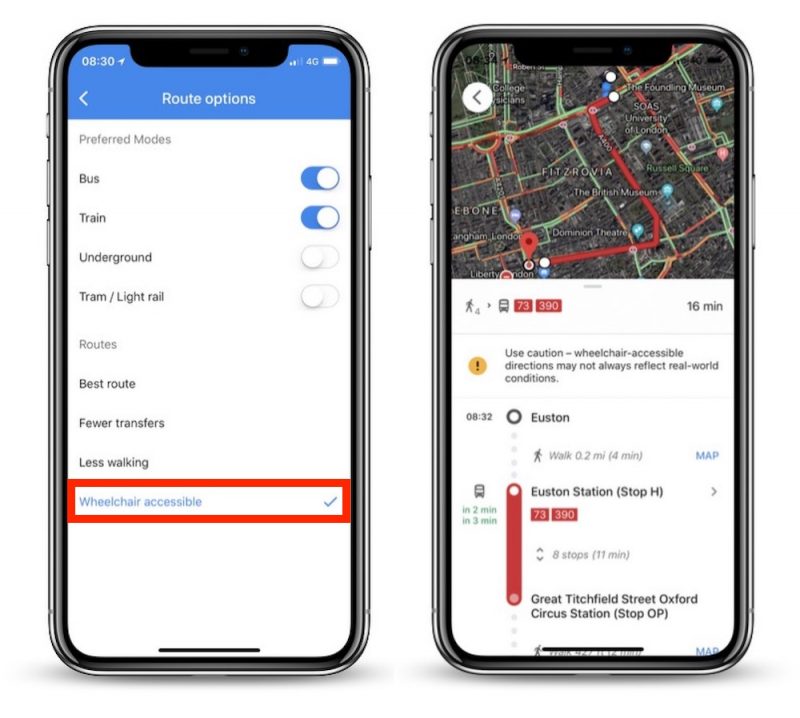Google Maps punya fitur untuk pengguna kursi roda